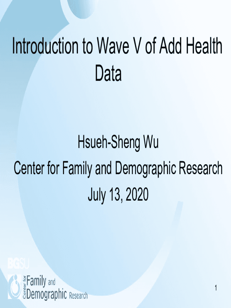 Fillable Online Introduction to Wave V of Add Health Data Fax Email ...