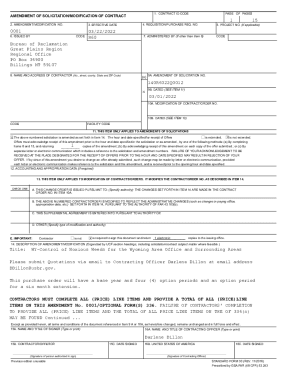 Fillable Online AMENDMENT OF SOLICITATION/MODIFICATION OF CONTRACT 1 5 ...