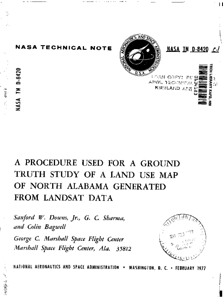 Fillable Online ntrs nasa A procedure used for a ground truth study of a land use map of north ...