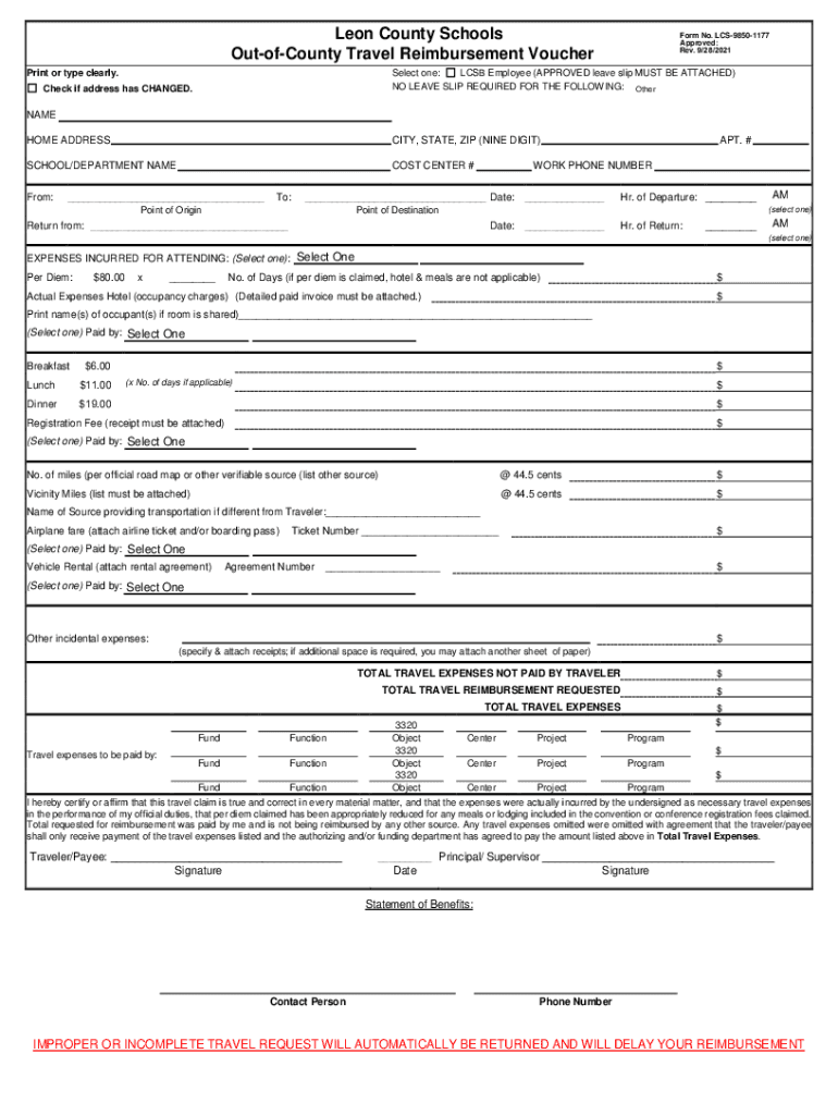 Fillable Online www.leonschools.netcmslibLeon County Schools Form No ...