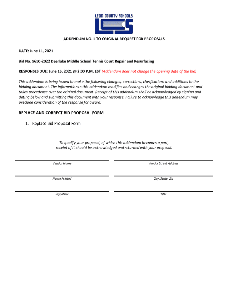 Fillable Online REPLACE AND CORRECT BID PROPOSAL FORM 1. Replace Bid ... Fax Email Print - pdfFiller