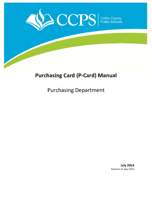 Fillable Online Purchasing Card (PCard) Manual Purchasing Department ...