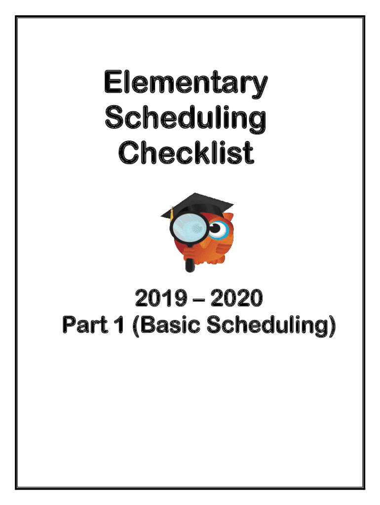 Fillable Online Elementary Scheduling Checklist Fax Email Print - pdfFiller