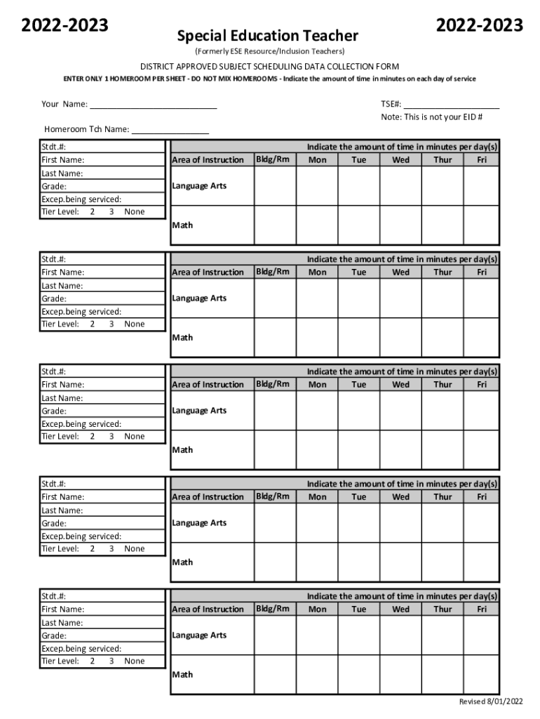 Fillable Online The Role of a Special Ed Teacher in an Inclusion ...