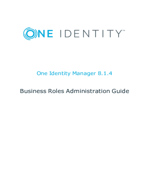 Fillable Online One Identity Manager Business Roles Administration ...