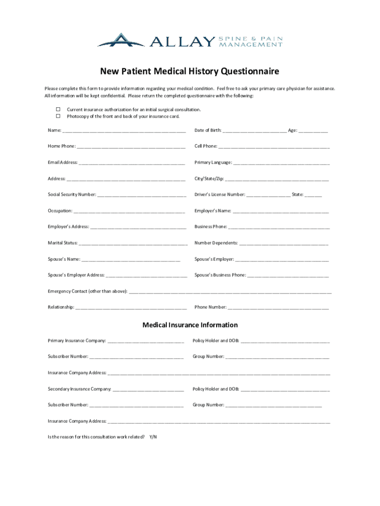 Fillable Online expanded New Patient Medical History Questionnaire - YUMPU Fax Email Print ...