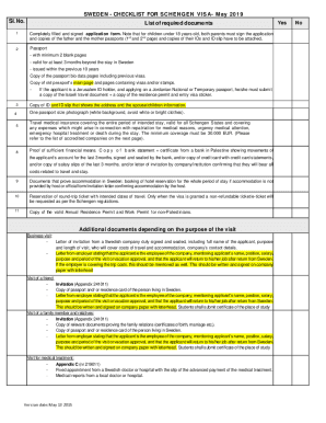 Fillable Online Sweden Visa - Sweden Schengen Visa InformationChecklist ...