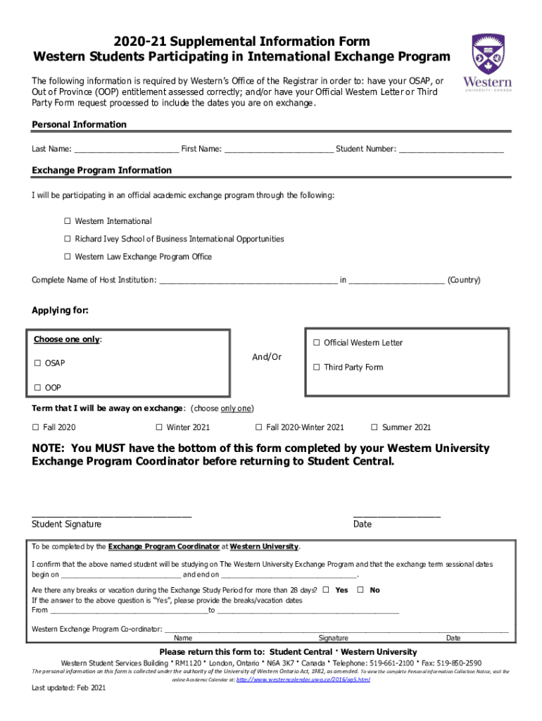 Fillable Online welcome.uwo.canext-stepsapplySubmit Supplementary ...