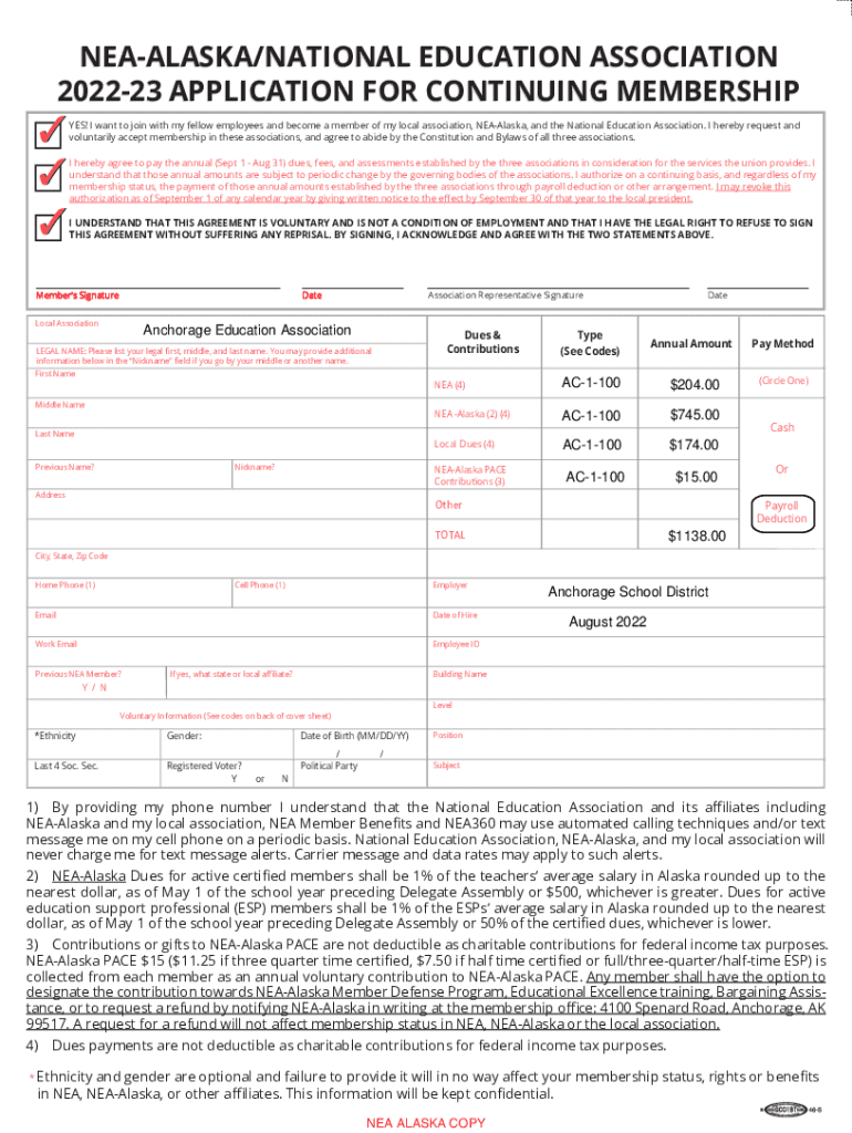 Fillable Online Please mail completed form with payment to the NEA Fax ...