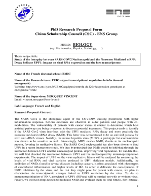 Fillable Online PhD Research Proposal Form China Scholarship Council ...