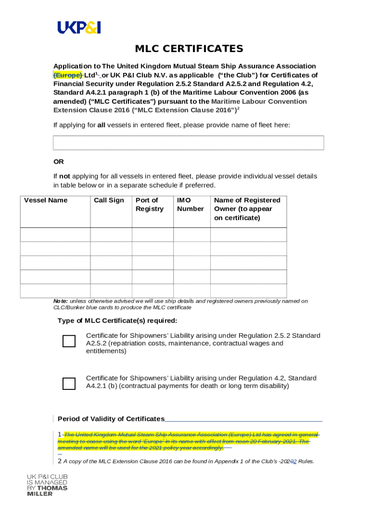 MLC application - UK Club Doc Template | pdfFiller