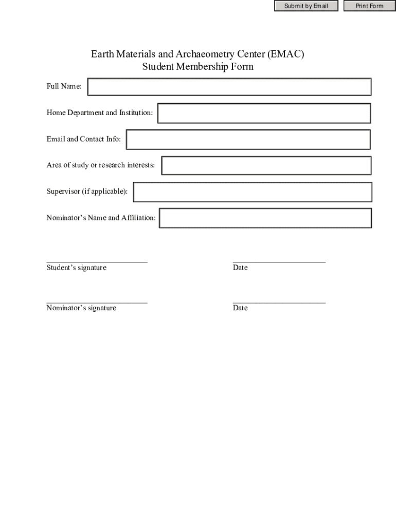 Fillable Online Earth Materials and Archaeometry Center (EMAC) Student ...