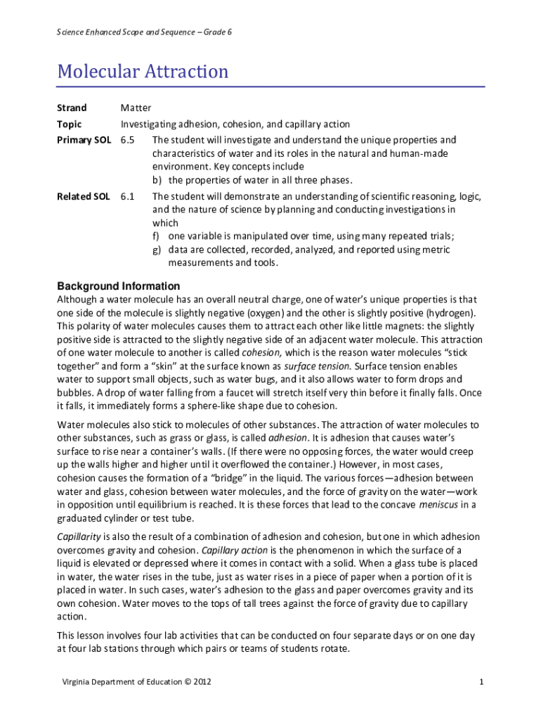 Fillable Online VDOE :: SOL 2010 Science ESS Sample Lesson Plans ...