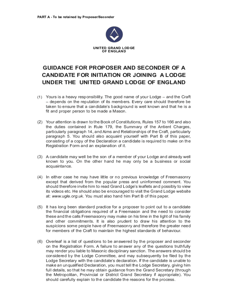 Fillable Online Guidelines for Proposer and Seconder 4 page ...