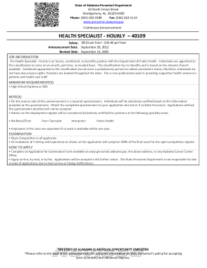 Fillable Online Get the free www personnel alabama gov form - pdfFiller ...
