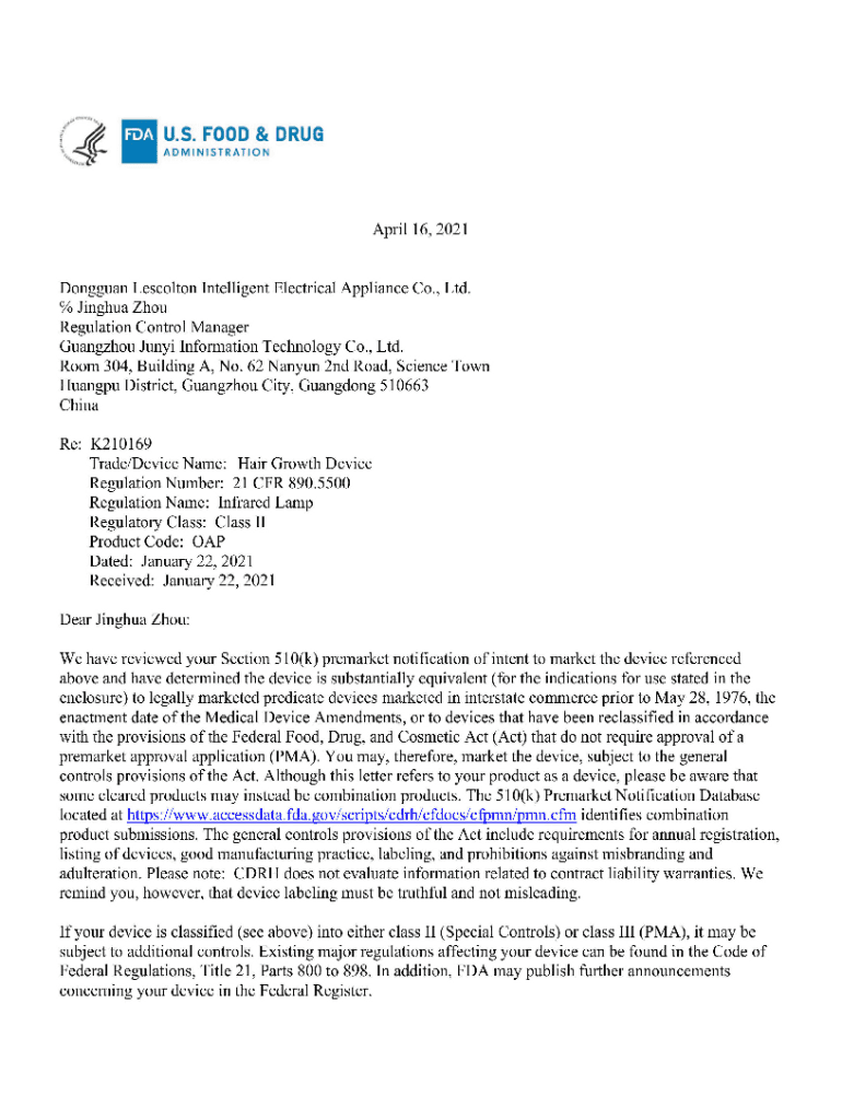 Fillable Online www.accessdata.fda.govcdrhdocspdf21U.S. FOOD & DRUG ...