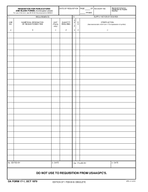 Fillable Online REQUISITION FOR PUBLICATIONS AND BLANK FORMS. DA FORM ...