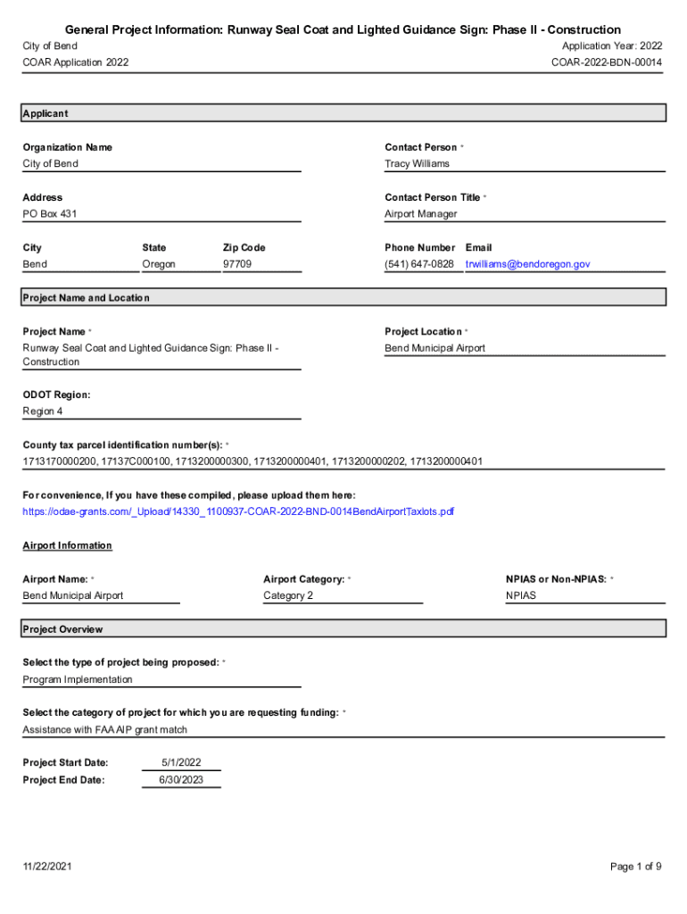 Fillable Online Runway Seal Coat and Lighted Guidance Sign: Phase II Fax Email Print - pdfFiller