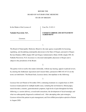 Fillable Online Draft Proposed Settlement Agreement and Consent Order ...