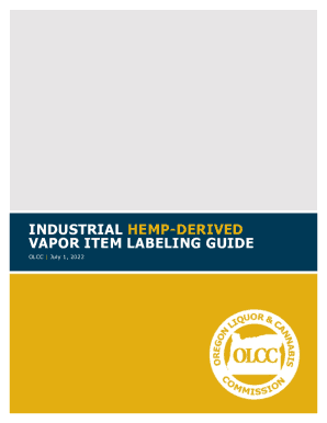 Fillable Online INDUSTRIAL HEMP-DERIVED VAPOR ITEM LABELING GUIDE Fax ...