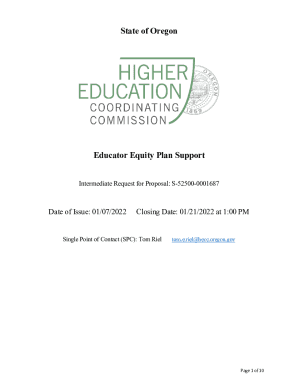 Fillable Online State of Oregon Educator Equity Plan Support Fax Email ...