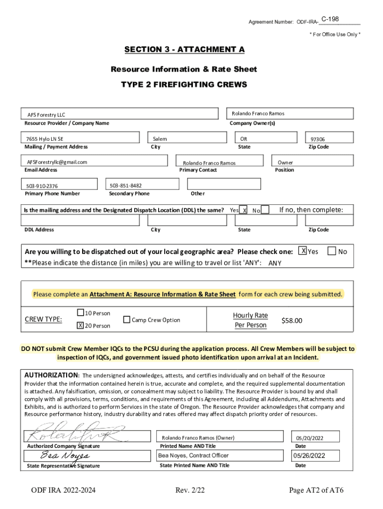 Fillable Online ATTACHMENT A Resource Information & Rate Sheet TYPE 2 ... Fax Email Print ...