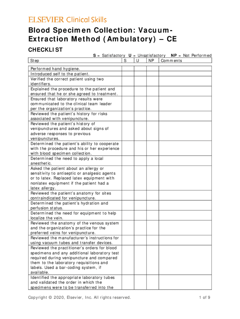 Fillable Online Blood Specimen Collection: Venipuncture Vacuum ...