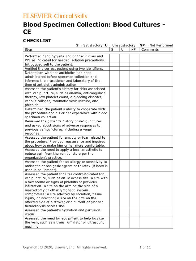 Fillable Online Blood Specimen Collection: Blood Cultures - CE ...