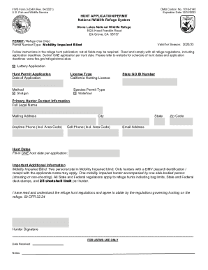 Fillable Online FEDERAL FISH AND WILDLIFE PERMIT APPLICATION FORM ...