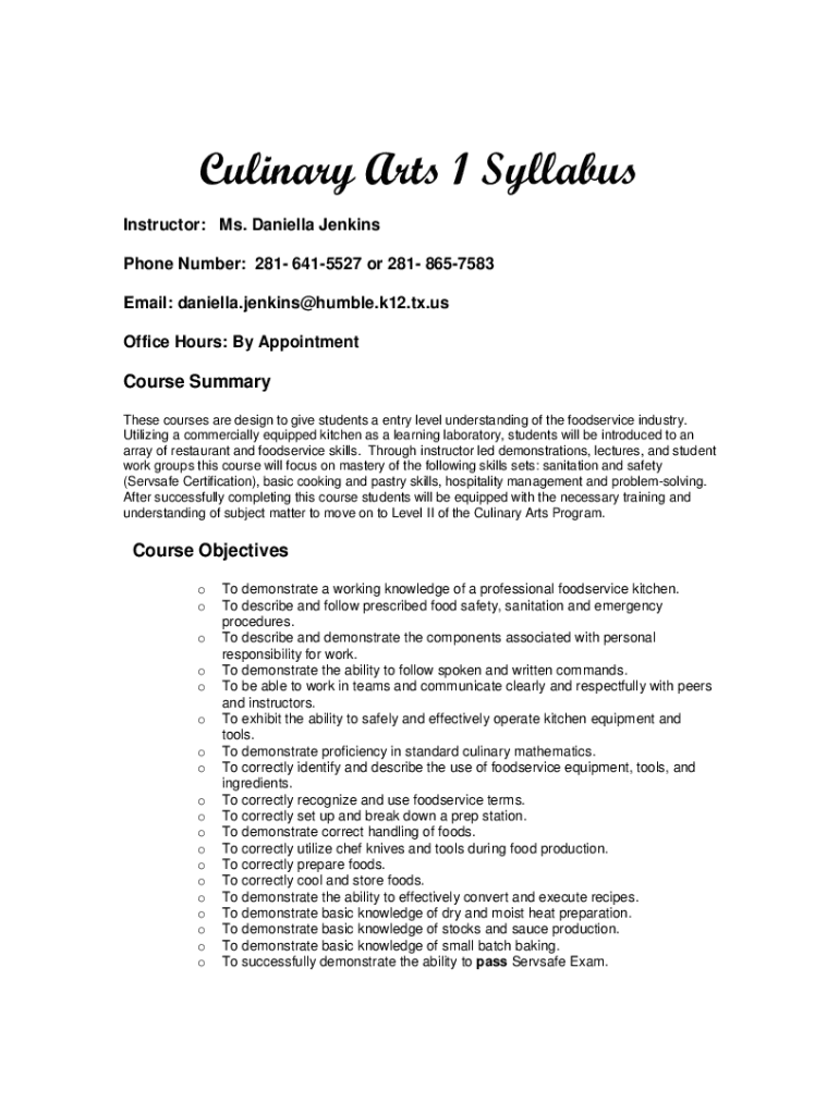 Fillable Online docest.comintroduction-to-culinary-arts ...