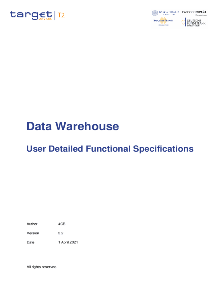 Fillable Online T2 User Detailed Functional Specifications v2.2 - Data ...