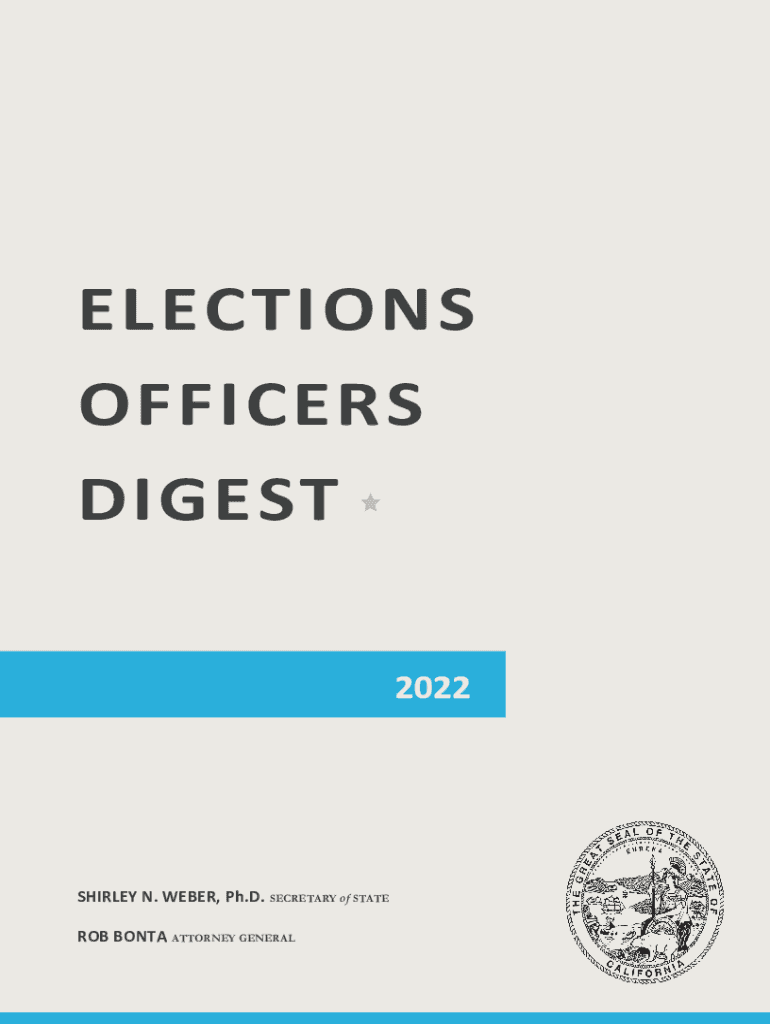 Fillable Online ELECTION OFFICERS DIGEST 2022. ELECTION OFFICERS DIGEST ...