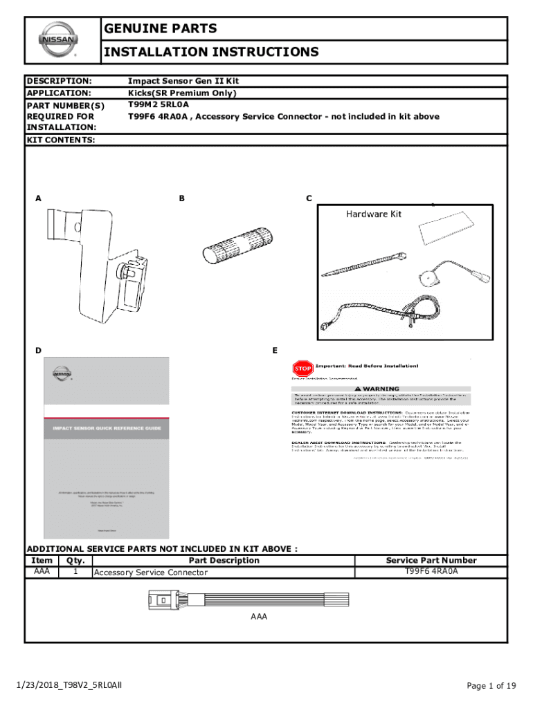 Fillable Online www.nissanpartsdeal.comresourcesinstallationGENUINE ...