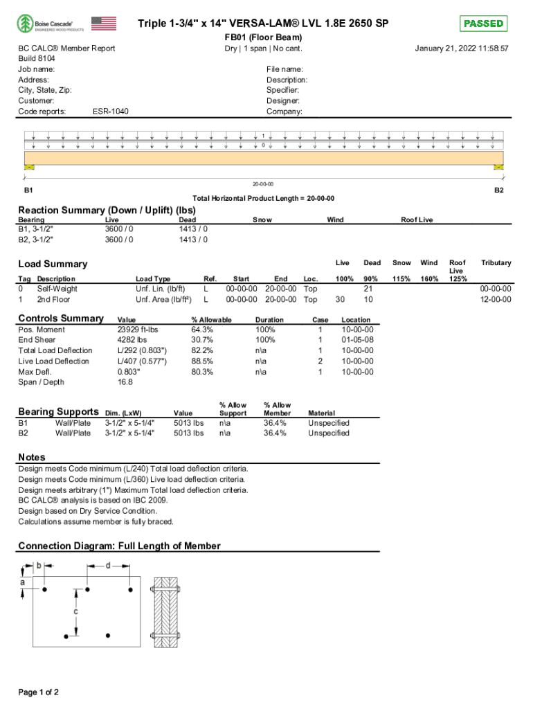 Fillable Online Triple 1-3/4" x 14" VERSA-LAM LVL 1.8E 2650 SP Fax ...