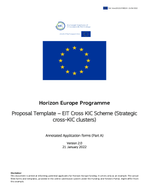 Fillable Online eit.europa.eusitesdefaultHorizon Europe Programme ...