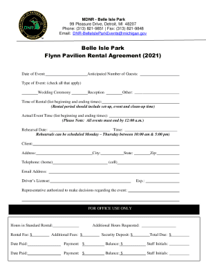 Fillable Online Flynn Pavilion Rental Agreement. Flynn Pavilion Rental Agreement Fax Email Print ...