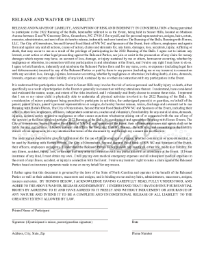 Fillable Online Release and Waiver of Liability Form - Anne Arundel ...