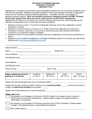 Fillable Online The School of Hospitality Business Application Form ...