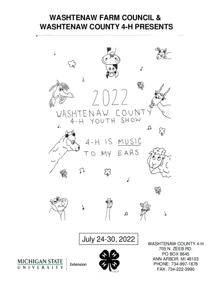 Fillable Online washtenaw farm council & washtenaw county 4-h presents Fax Email Print - pdfFiller