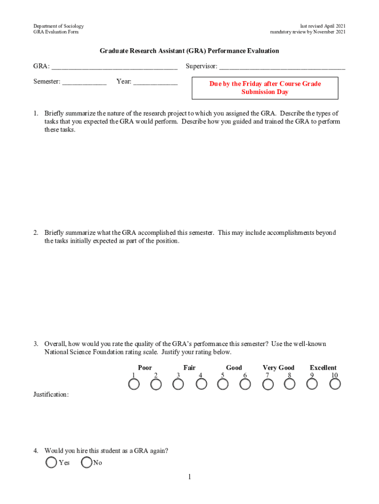 Fillable Online sociology msu Graduate Research Assistant (GRA ...