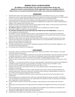Fillable Online www.marylandstatefair.comuploadsfilesGENERAL RULES AND ...