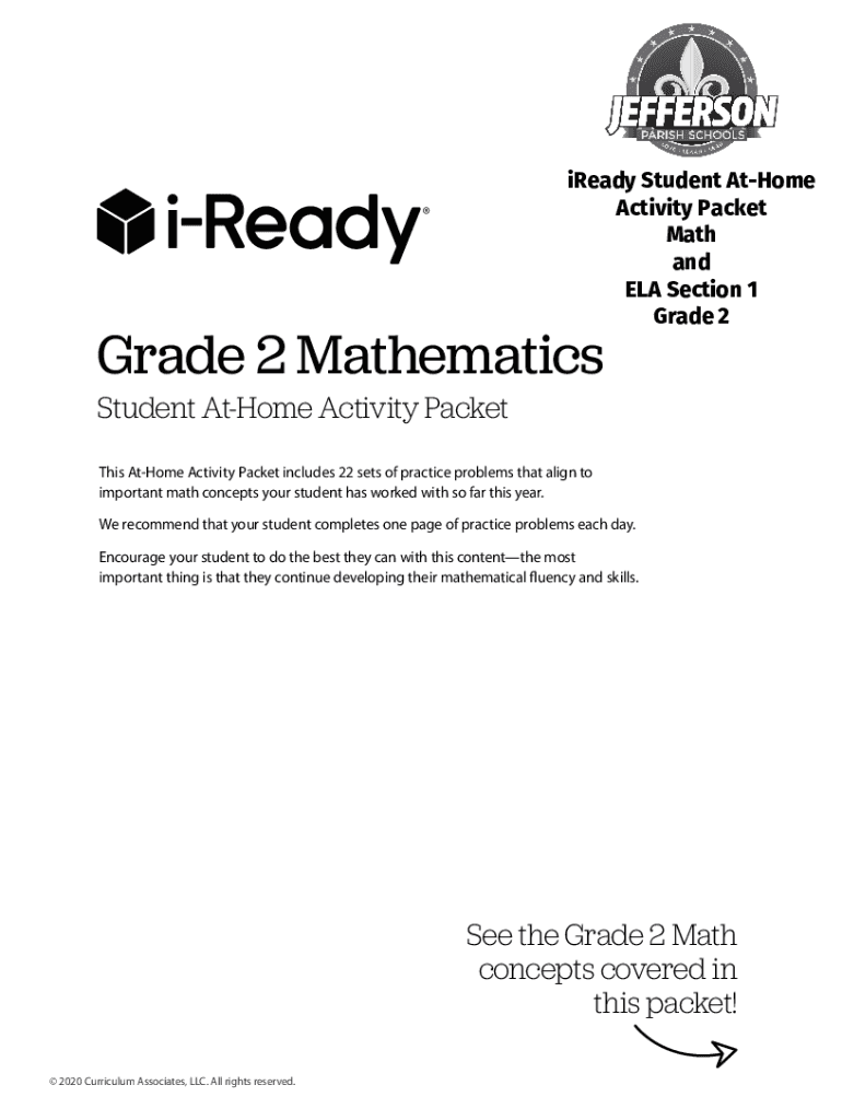 Fillable Online Grade 8 Packet.pdf - iReady Student At-Home Activity ...
