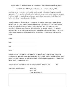 Fillable Online education msu Application for Admission to the ...