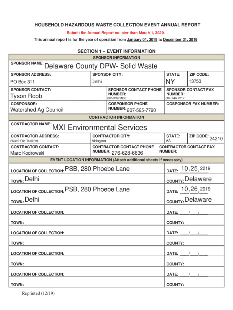 Fillable Online Hazardous Waste Annual Reports - NYS Dept. of ...