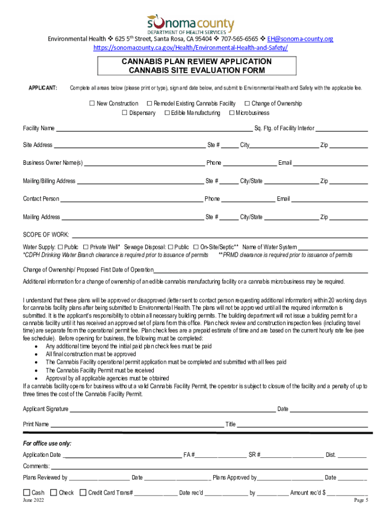 Fillable Online Medical Cannabis Plan Check Packet. Medical Cannabis Facility Plan Check Packet ...