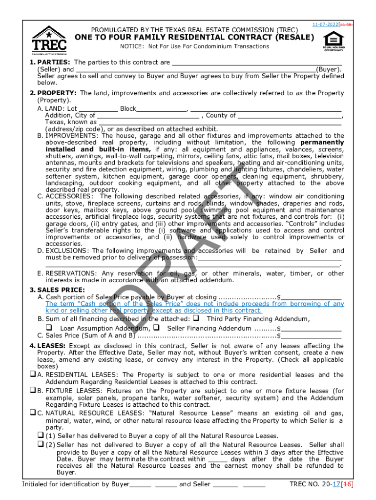 Fillable Online Trec 20 15 - Fill and Sign Printable Template Online ...