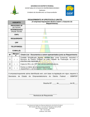 Fillable Online REQUERIMENTO N (PROTOCOLO UNATE) ASSUNTO DECLARAO DE CUMPRIMENTO DE ... Fax ...