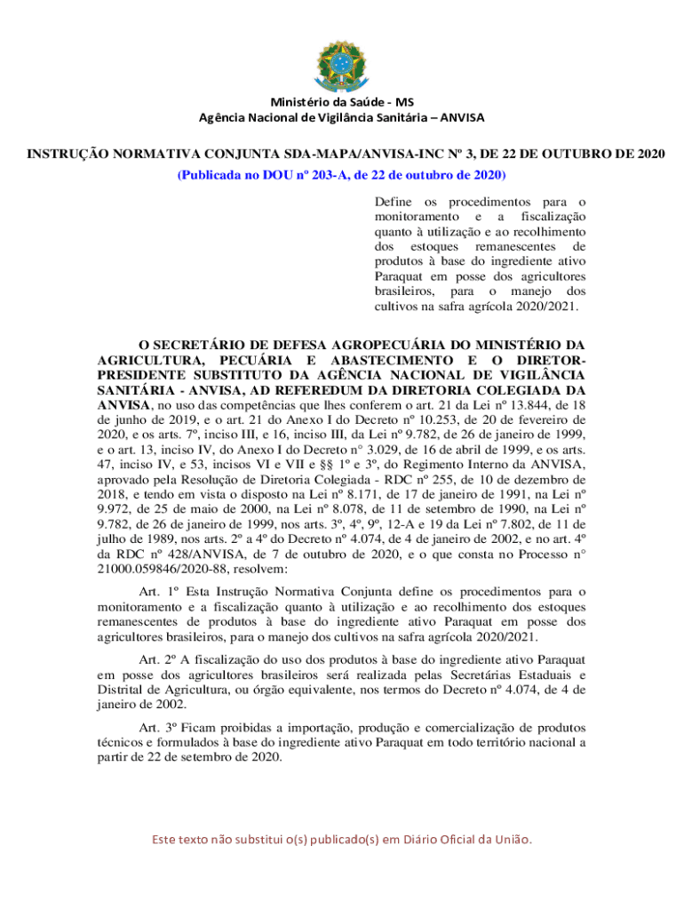 Preenchível Disponível instruo normativa conjunta sda-mapa/anvisa-inc n ...