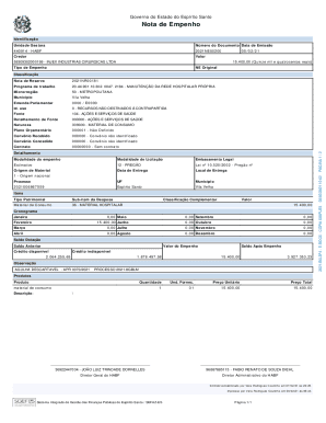 Preenchível Disponível Nota de Empenho Fax Email Imprimir - pdfFiller