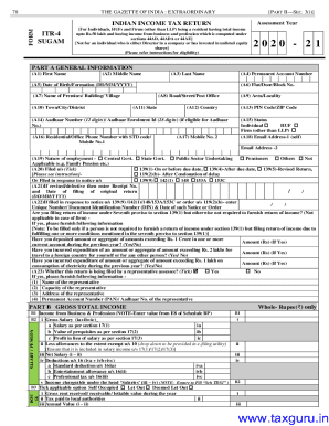 Fillable Online Form ITR-4 (Sugam) - www.taxguru.in Fax Email Print ...
